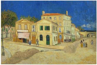 artboxONE Poster 150x100 cm Städte Das gelbe Haus hochwertiger Design Kunstdruck - Bild Van Gogh Design Farbe