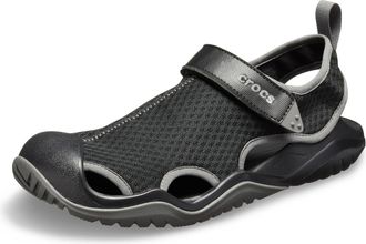 Crocs Damen Swiftwater Mesh Deck Sandal M Sandalen, Black, 46/47 EU