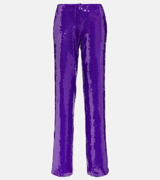 LaQuan Smith Weite Hose mit Pailletten