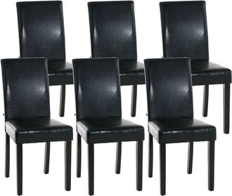 Clp 6er Set Esszimmerstuhl Ina Kunstleder schwarz schwarz
