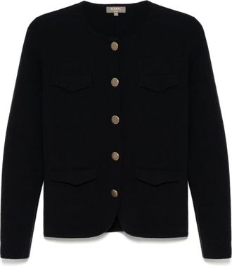 N.Peal cardigan en cachemire à col rond - Bleu