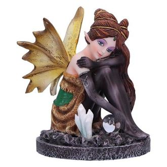 Nemesis Now Kristallfee Bernstein-Figur, 8,2 cm, Harz, Herbstfee mit Kristallen, sitzende Fee mit Glaskugel, Fantasy-Geschenk, gegossen aus feinstem Harz, fachm&auml;n