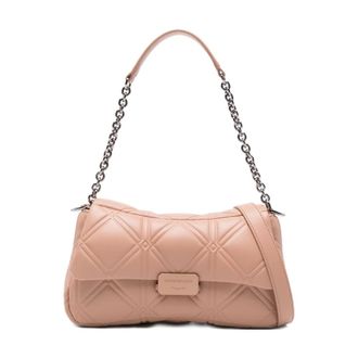 Emporio Armani Gepolsterte Beige Tasche mit Kettenverzierung - - Bags - Damen - Rosa - ONE SIZE