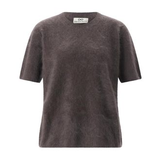 Sminfinity Feinstrick-Pullover mit kurzen &Auml;rmeln - - Knitwear - Damen - Braun - S