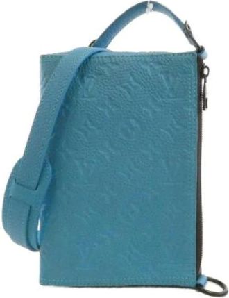 Louis Vuitton Triyon Monogram Triangle Messenger Calf Shoulder Bag doccasion - Homme - Pre-owned - Bleu - Taille: ONE Size