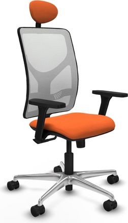 Piqueras y Crespo Kundenbetreuungszentrum, mit 3D-Armlehnen, h&ouml;henverstellbarer Lendenwirbelst&uuml;tze und festem Kopfteil, ausgestattet mit 3 Positionen, Wei&szlig;/Orange