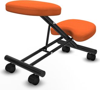 Piqueras y Crespo Mahora Stuhl f&uuml;r Manik&uuml;re und Pedik&uuml;re, ohne Armlehnen, ausgestattet mit Schneideschaum, mit Rollen aus Nylon, 50 mm, Orange