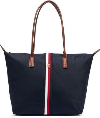 Tommy Hilfiger Handtasche Popette Tote Corp AW0AW19027 Dunkelblau