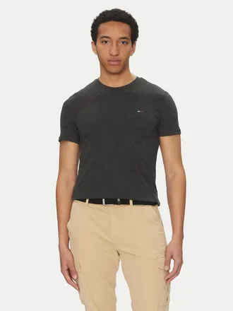 Tommy Jeans T-Shirt Jaspe DM0DM20363 Schwarz Slim Fit