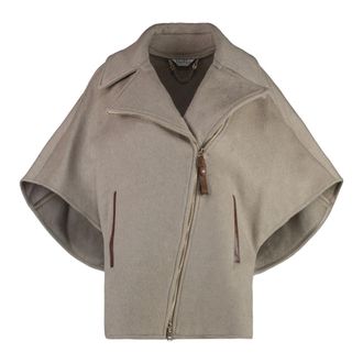 Max Mara Femme, Pulls, Beige, Taille: 40/42 FR Segnale Cashmere Cape-Coat