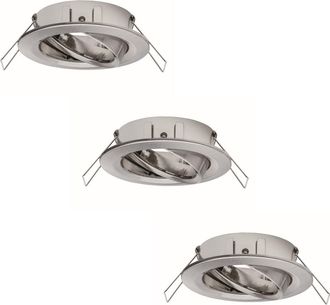 Paulmann 93645 Nova Einbauleuchte 2Easy Einbauring 3er Set rund schwenkbar max. 3x50W Eisen Spot Einbauleuchte ohne Fassung und Leuchtmittel