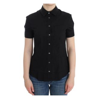 John Galliano Kurz&auml;rmelige Blusenshirt - - Blouses & Shirts - Damen - Schwarzk - XS