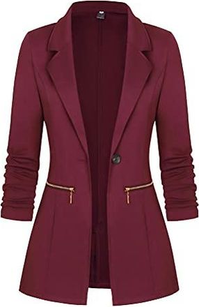TOMWELL Femme Élégant Blazer Femme Chic Veste Blazers Veste De Costume Manche Longue OL Bureau Affaires Pockets Boutons Costume Blouson Jackets Cardigan Blaze