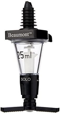 Beaumont Amsterdam Mesure de bar optique pour spiritueux estampillé 25 ml, noir, pour bar professionnel ou usage domestique, distributeur optique dalcool, mesure précise