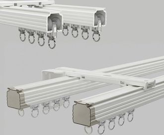 Generic Doppelte Deckenvorhangschiene Aus Schwerem Aluminium - 70-600 cm - Gardinenstange F&uuml;r Raumteiler F&uuml;r Schlafzimmer, Wohnzimmer, Krankenhaus(White Celli