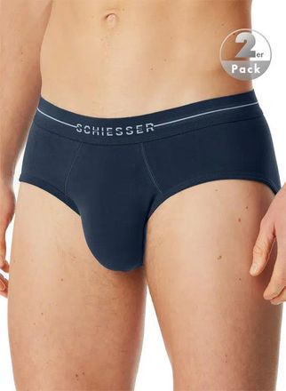 Schiesser Herren Slips blau Baumwolle & Mix unifarben