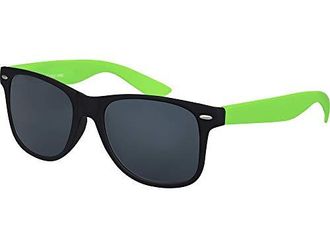 Balinco Lunettes de soleil UV400 CAT 3 CE Rubber - avec charni&egrave;re &agrave; ressort pour femmes et hommes (vert/noir - smoke)