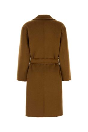 Max Mara Womens Brown Cashmere Melinda Coat Cuoio Exterior: Cappotti