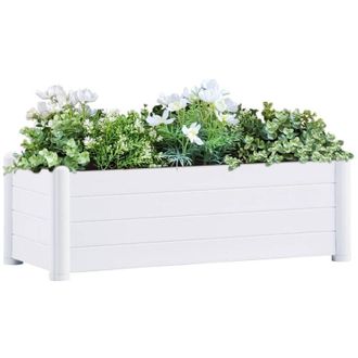 vidaXL Lit sur&eacute;lev&eacute; de jardin pp Blanc 100x43x35 cm Vidaxl