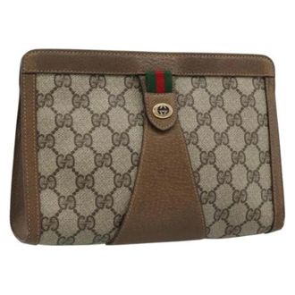 Gucci Pre-owned Vintage GG Canvas Clutch - Femme - Pre-owned - Beige - Taille: ONE Size