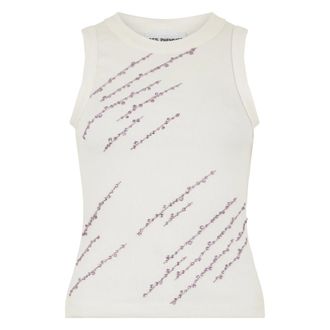 Des_Phemmes DES Phemmes, Femme, Tops, Blanc, Taille: 40 FR D&eacute;bardeur c&ocirc;tel&eacute; avec strass