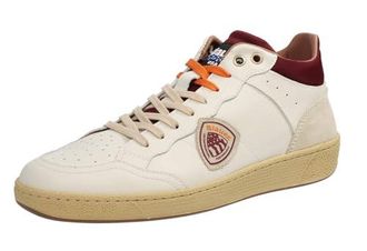 Blauer U.S.A. MURRAY10, Baskets Mid, Chaussures Hautes Mode Cuir Unisexe, White Red Orange, 40 EU