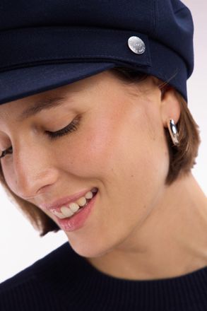 Eden Park Casquette De Marin En Laine Stretch M&eacute;lang&eacute;e Marine