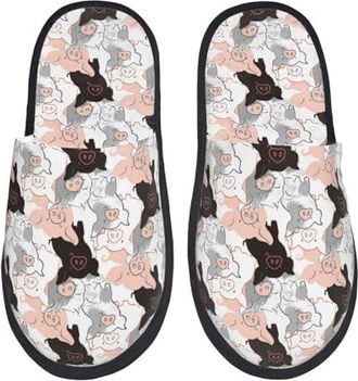 Generic Pantoufles Pigs Print L&eacute;g&egrave;re Chaussons en Feutre Chaud Antid&eacute;rapant Chaussures de Maison Maison Adulte M