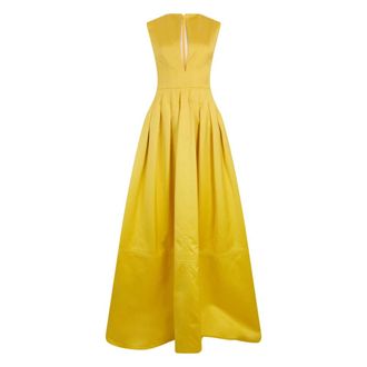 Philosophy di Lorenzo Serafini Femme, Robes, Jaune, Taille: 36 FR Robe longue &agrave; jupe &eacute;vas&eacute;e