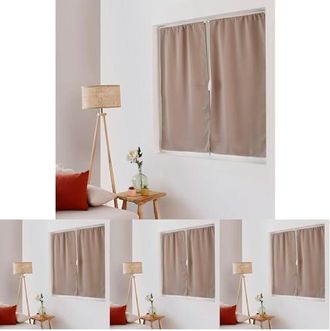 Enjoy Home ED ERideau Verdunkelungsvorhang, Gardinenstange, naturbeige, 60 x 120 cm, 100% Polyester, &Ouml;ko-Tex-zertifizierter Stoff, Kollektion Lakritze (Packung m