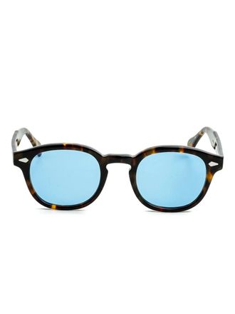 Moscot lunettes de soleil rondes &agrave; effet &eacute;cailles de tortue Lemtosh - Noir
