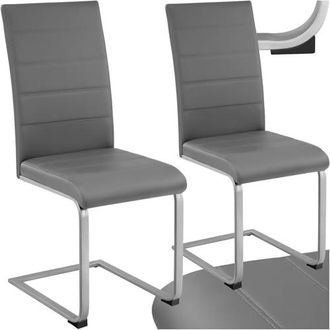 TecTake Lot de 2 Chaises de Salle à Manger Moderne Chaise Ergonomique Rembourrée Confortable Chaise Design en Cuir synthétique Meuble Salon avec Pieds en Acie