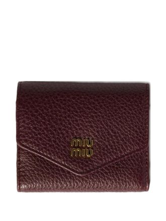 Miu Miu Kleines Portemonnaie mit Logo - Rot