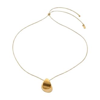 Dansk Copenhagen Ines Waterproof 18K Gold Plated Necklace - Adjustable Chain & Brushed/Polished Stainless Steel - - Accessories - Damen - Gelb - ONE SIZE