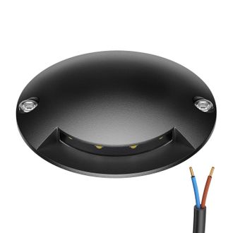 LEDs Com LED Bodenleuchte, Wegmarkierung RUNDA f&uuml;r au&szlig;en, IP67, anthrazit, rund, 70mm &Oslash;, warmwei&szlig;