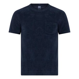 Fedeli T-Shirt mit Rundhalsausschnitt - - Tops - Herren - Blau - XS