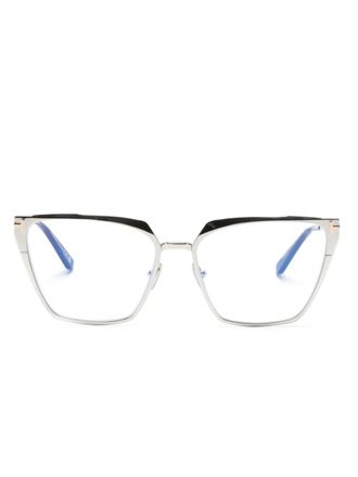 Tom Ford Eyewear lunettes de vue à monture papillon - Argent