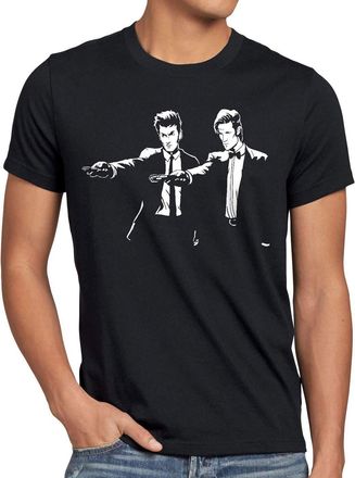 style3 Timelord Fiction T-Shirt Herren zeitreise Serie Polizei notrufzelle Tarantino Pulp, Gr&ouml;&szlig;e:XL, Farbe:Schwarz
