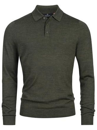 Kronstadt KSJohannes Polo tricot&eacute; en laine m&eacute;rinos pour homme 100 % laine m&eacute;rinos avec col polo | Pull en tricot fin pour homme, Mix, XXL