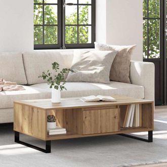 vidaXL vidaXL Table basse Ch&ecirc;ne artisanal 104 x 60 x 35 cm Bois ding&eacute;nierie