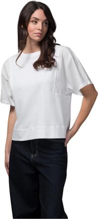 Moorer Femme, Tops, Blanc, Taille: 36 FR Supima Cotton Boxy Top