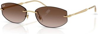 Ray-Ban Lunettes de soleil g&eacute;om&eacute;triques sans monture - unisex - Accessoires - Jaune - Taille: 55 MM