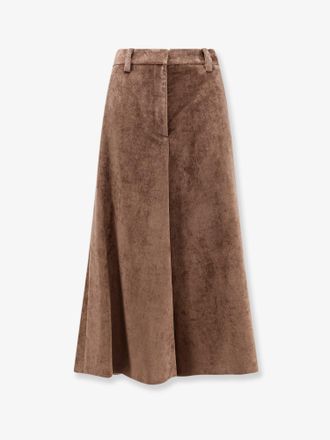 Brunello Cucinelli Velvet skirt with Monili detail - BRUNELLO CUCINELLI - gender_Woman