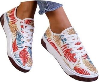 Generic Chaussures Plates pour Femmes Pas Cher Baskets sans LaçAge Lacet Legere Basket Enfiler Souples Et Respirantes Minimalistes Course en Plein Air Basses 