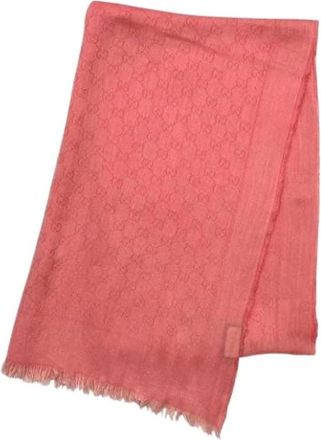 Gucci unisex, Pre-owned, Rose, Taille: ONE Size Foulard en coton Pre-owned
