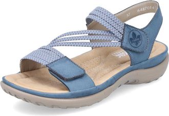 Rieker Damen Klassische Sandalen 64870, Frauen Sandalen,Sommerschuhe,Freizeitschuhe,offene Schuhe,Strandschuhe,blau (14),40 EU / 6.5 UK
