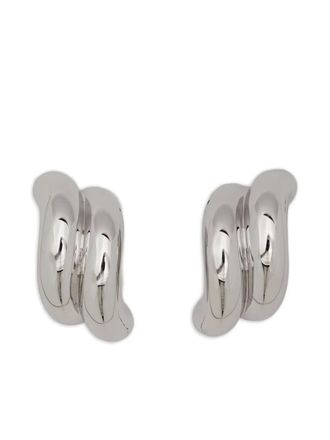 Eddie Borgo boucles doreilles clous &agrave; design de corde - Argent
