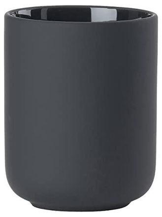 Zone Denmark Zone Denmark - Gobelet Brosse &agrave; Dents Ume - Gobelet Salle de Bain, Porte Brosse &agrave; Dents - Gr&eacute;s - D8,3cm H10,3 cm - &Eacute;L&eacute;Gant & Design Minimaliste & scan