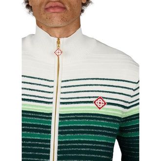 Casablanca Gilet zipp&eacute; en jacquard de coton m&eacute;lang&eacute;
