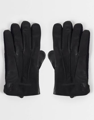 Polo Ralph Lauren Hybrid-Lederhandschuh in Schwarz